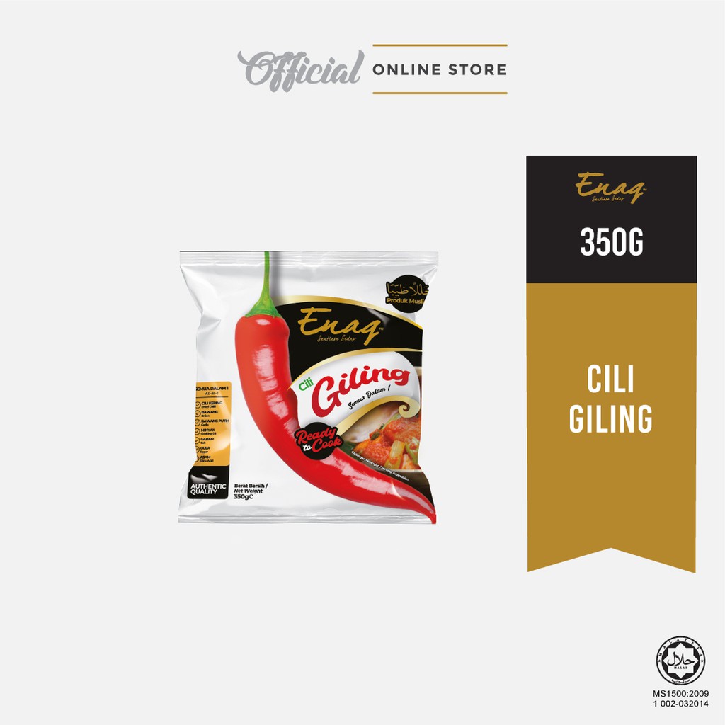 ENAQ Cili Giling 350g (All in One Chilli Paste- Ready To Cook) | Shopee ...
