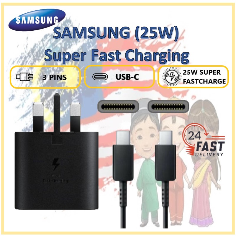 100% Genuine Samsung Charger Adapter TA800 Super Fast Charging 25W USB ...