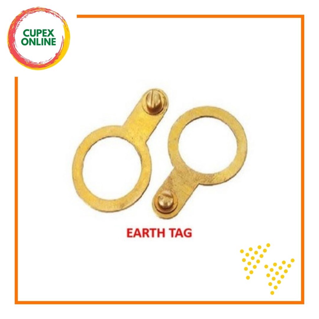 Brass Earth Tag With Screw 25MM/50MM/63MM/75MM (cupex) | Shopee Malaysia
