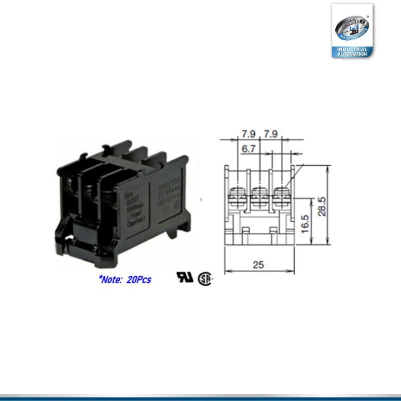 IDEC 16A 3 Pole Terminal Block BA111T (20Pcs/Box) | Shopee Malaysia