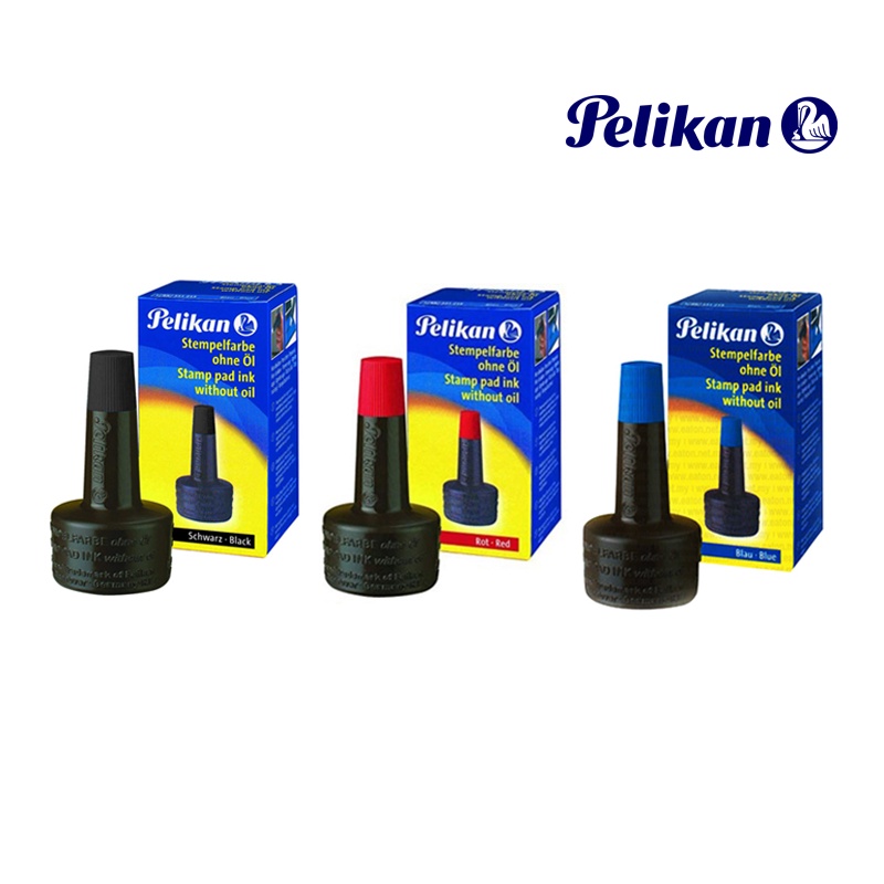 Pelikan | Stamp Ink | Stamp Pad Ink without Oil 4K (Blue / Black / Red ...