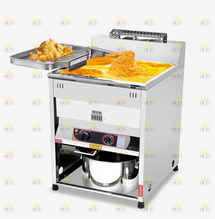 TKTT XL Commercial Gas Deep Fryer Stand Landed Automatic Temperature Deep Fryer Dapur Goreng ...