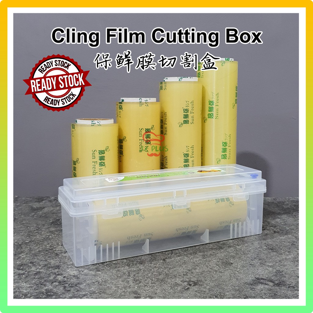 JXPLUS Medium/Large Food Wrap Cling Film Plastic Wrap Slide Cutter Box ...