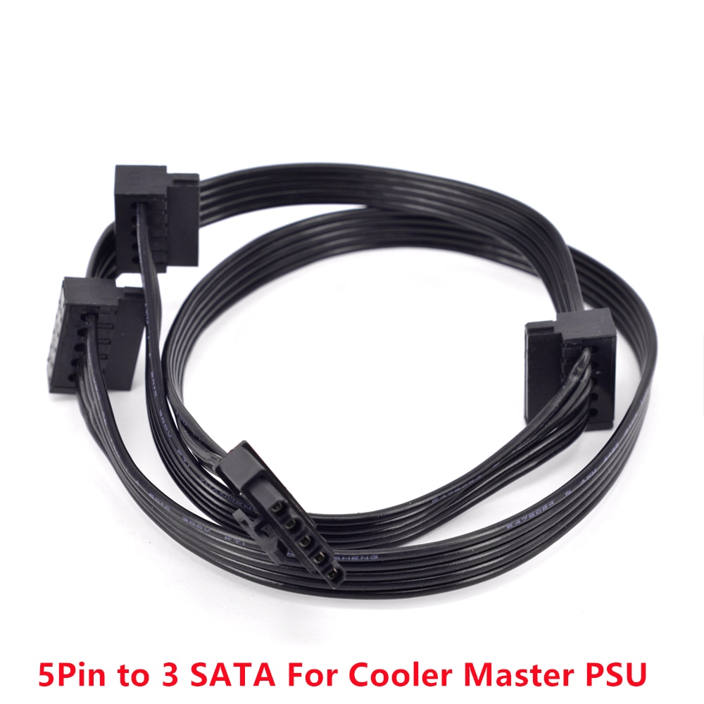5Pin to 3 SATA Angled Cable for Cooler Master MWE Gold 550 650 750 V550 ...