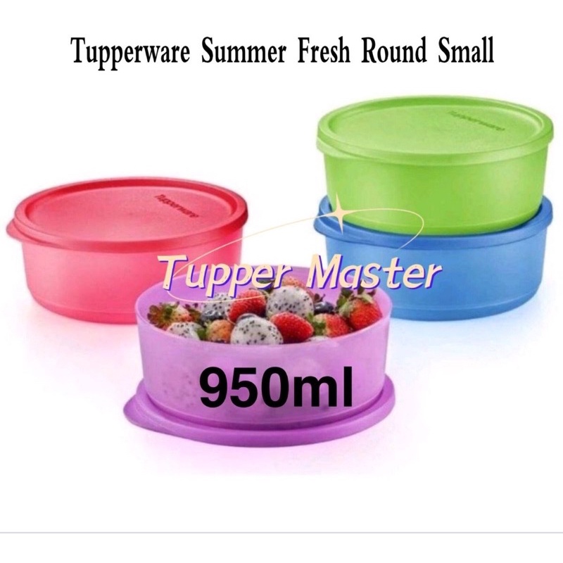 Tupperware Summer Fresh Summer Fresh Round Small 950ml (1pcs) | Shopee ...