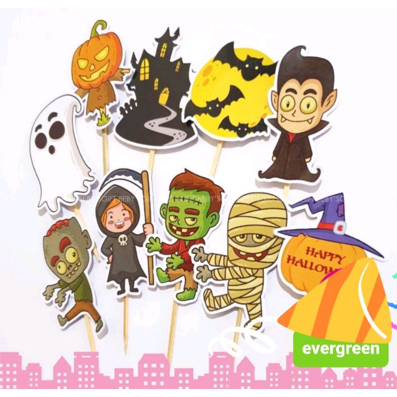 Halloween Ghost Birthday Cake Topper Cake Topper | Shopee Malaysia