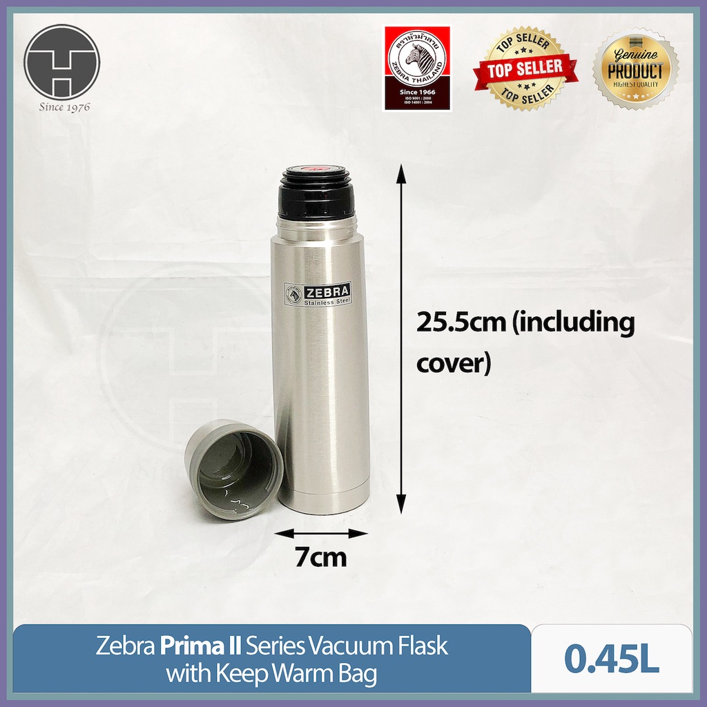 [TeoHin] Zebra SUS304 Prima II Vacuum Flask w/ Carry & Keep Warm Bag 0 ...
