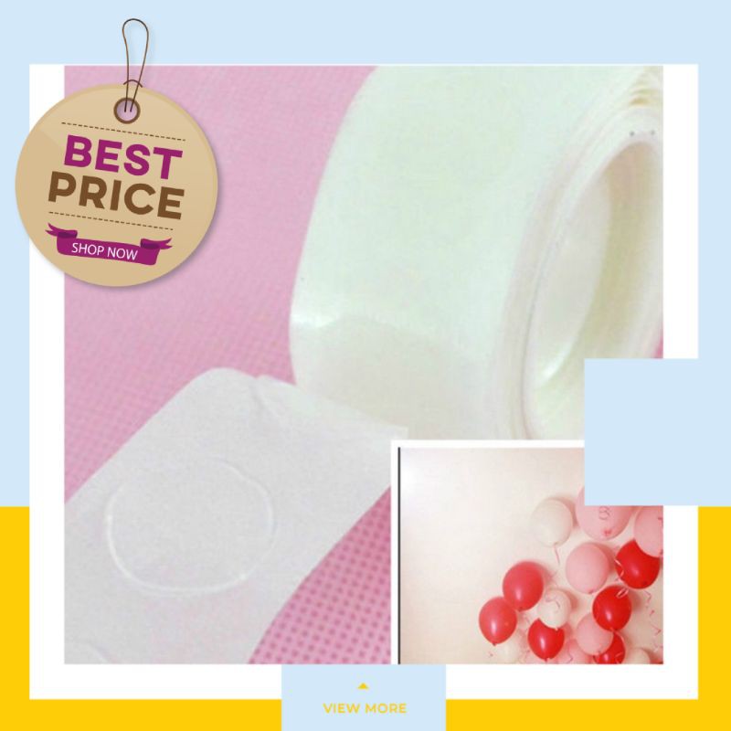 Balloon Glue 100 Dots/Roll Stickers Tape Gam Belon Tampal | Shopee Malaysia