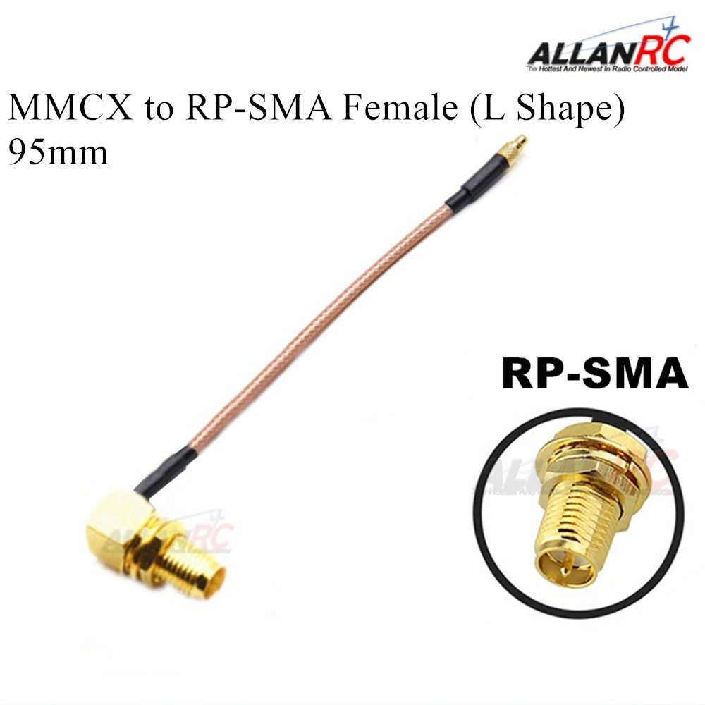 MMCX to RP-SMA Female (L shape) Antenna Extension Adapter 95mm | Shopee ...