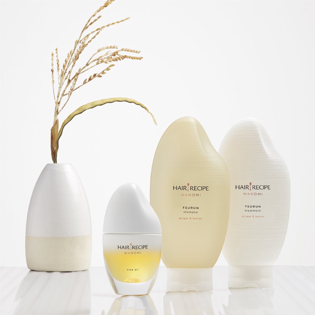HAIR RECIPE Wanomi Shampoo Treatment Hair Oil Tsurun FuwaFuwa Rice Oil ...