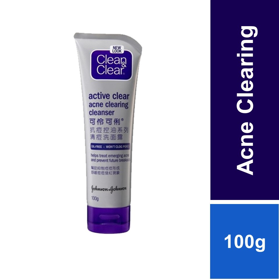 Clean & Clear Active Clear Acne Clearing Cleanser 100g | Shopee Malaysia