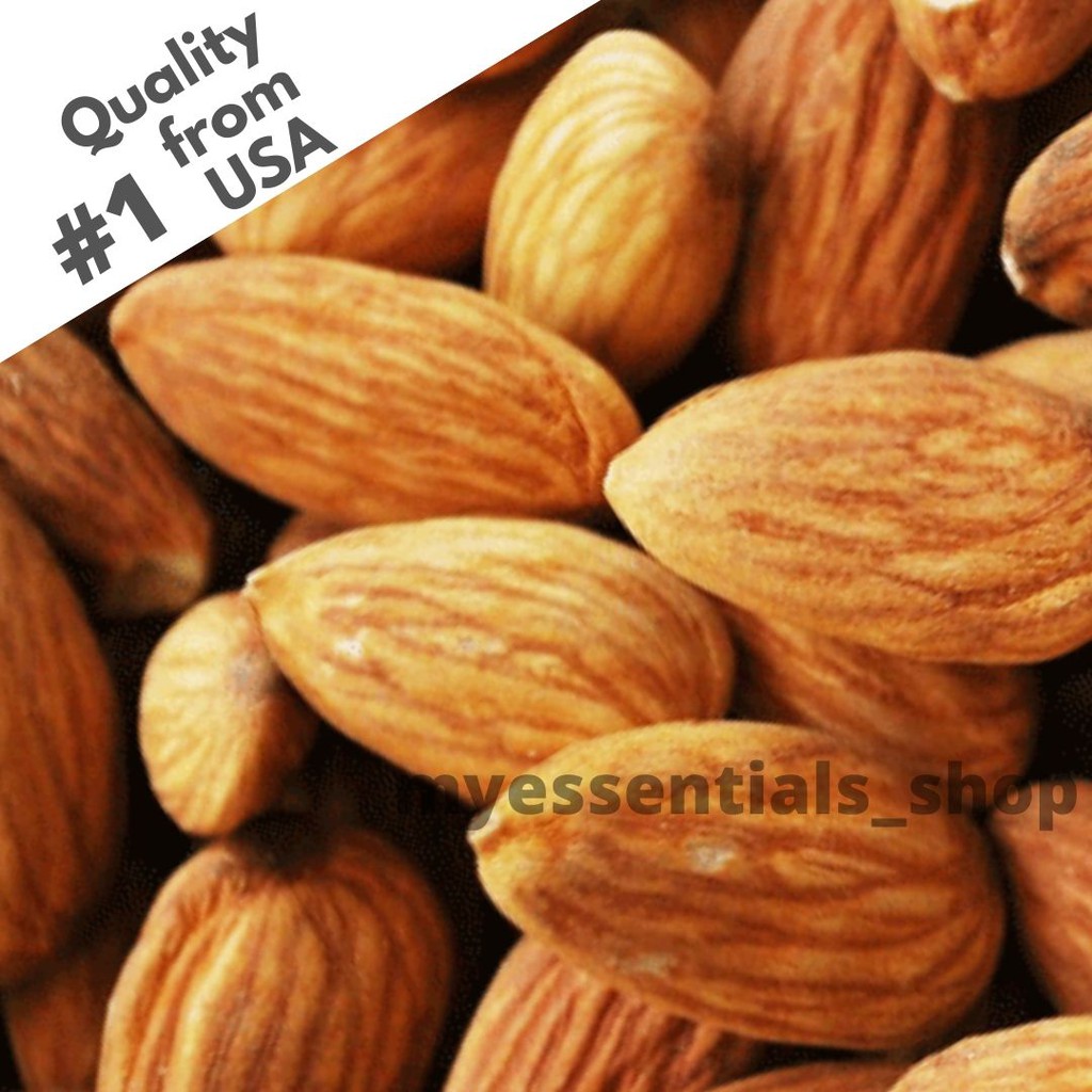 BEST Quality Natural BIG Almonds Nuts / Kacang Badam (USA) - Premium Grade Nuts (500g, 1kg ...