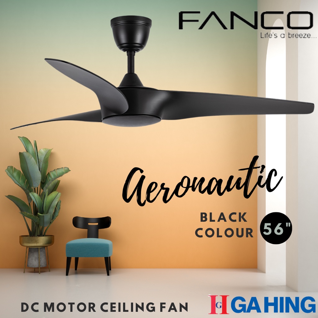 FANCO Aeronautic DC Motor Ceiling Fan 56 inch/ kipas hiasan / syiling ...