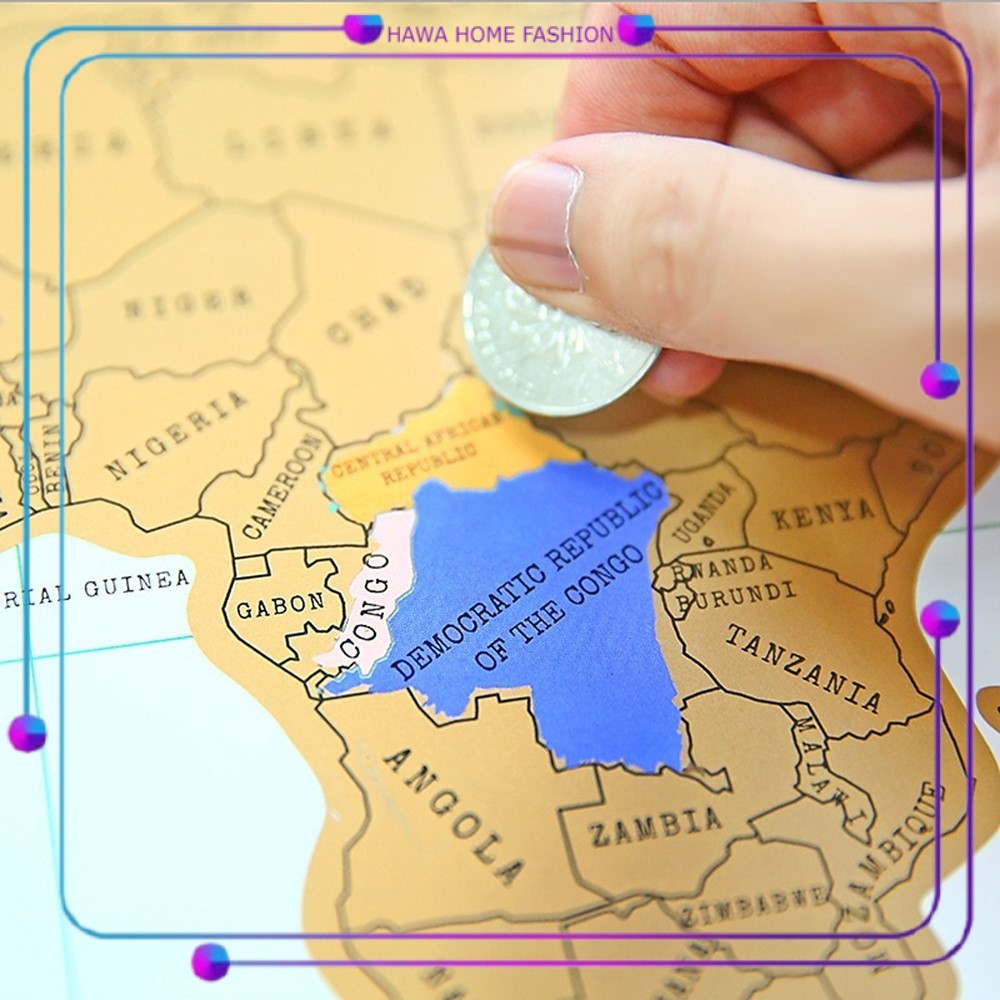 SCRATCH OFF WHITE MAP Background Deluxe World Personalized Travel Map ...