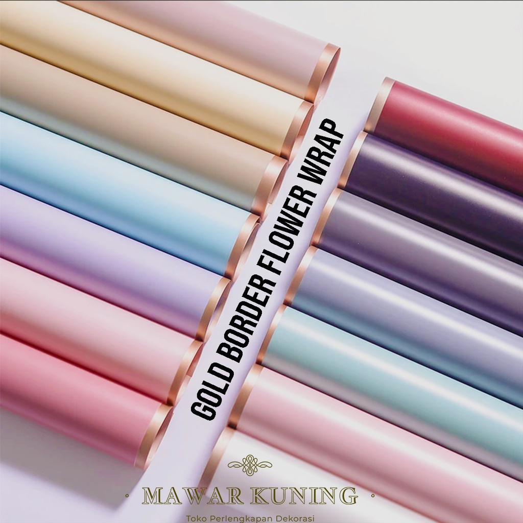 [20 Sheets] Cellophane Gold Border Flower Wrap/Flower Paper/Cellophane ...