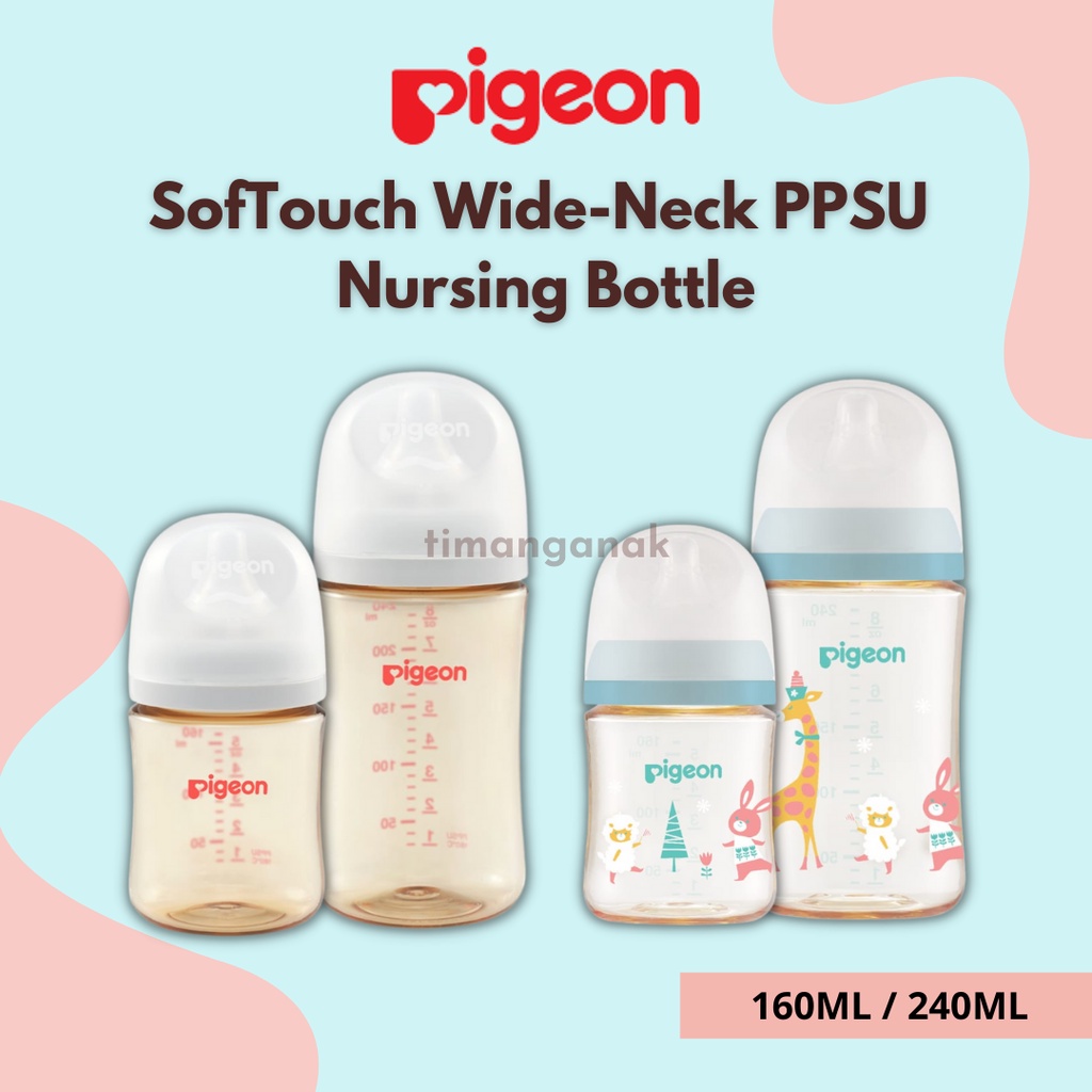 Pigeon SofTouch Wide-Neck PPSU Nursing Bottle / Botol Susu Pigeon / Botol Susu Baby / Botol Susu ...