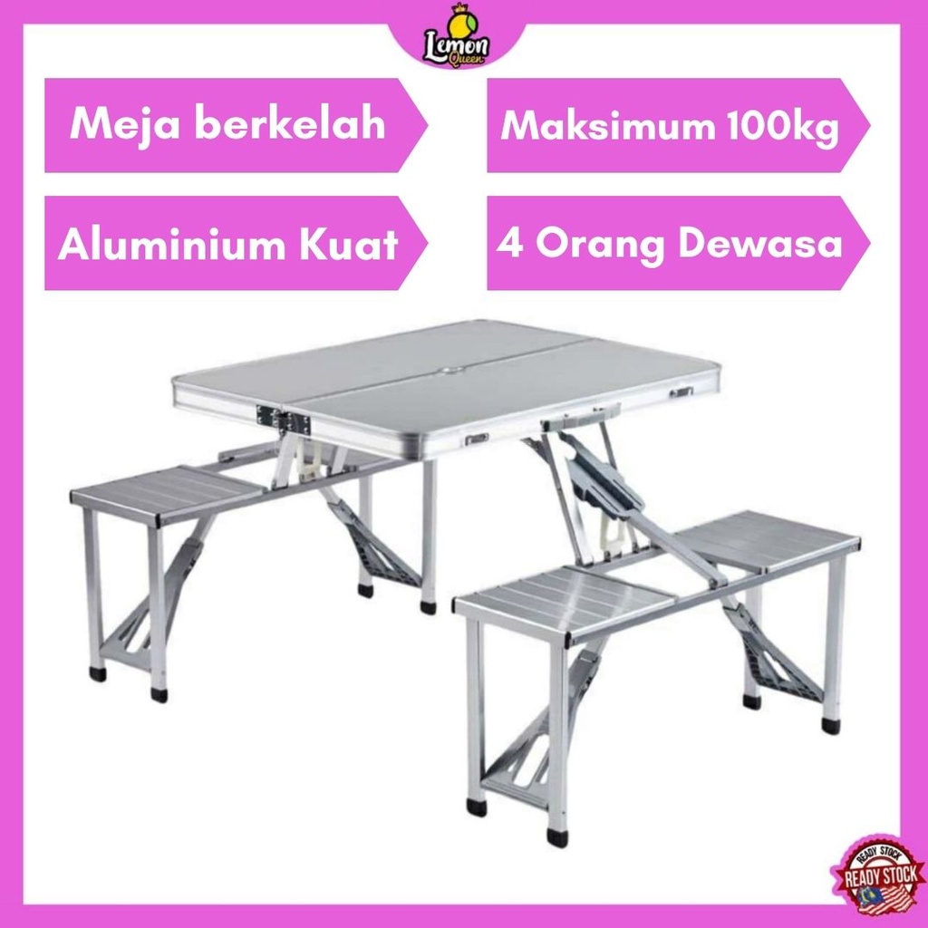 Set Meja Kerusi Berkhemah Berkelah Keluarga Family Day Sungai Pantai ...