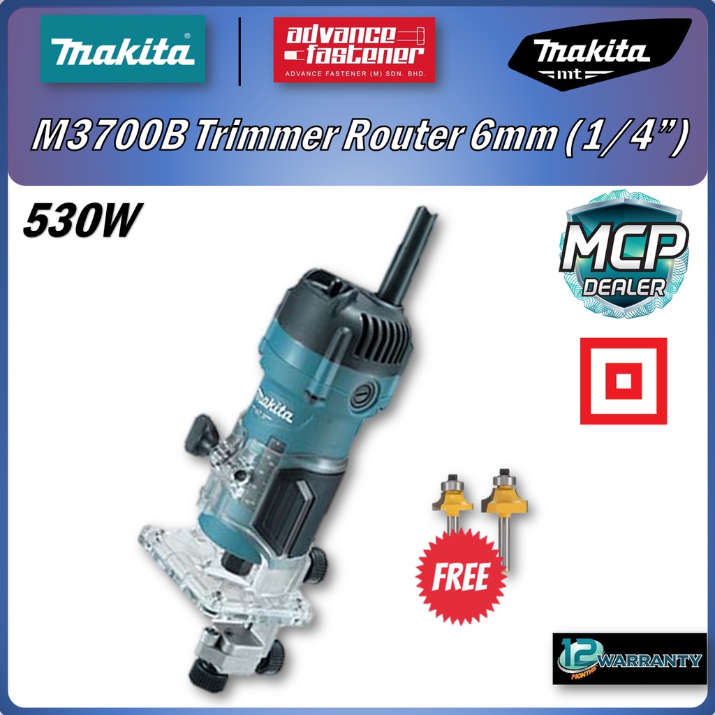 MAKITA MT Series M3700B Trimmer 6MM (1/4') | Shopee Malaysia