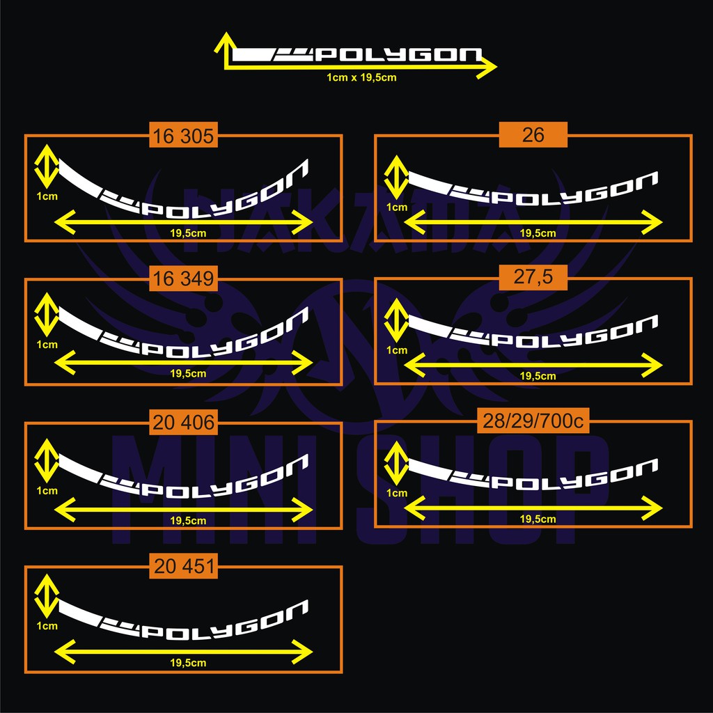 Cutting sticker for 1cm polygon bicycle rim | Shopee Malaysia