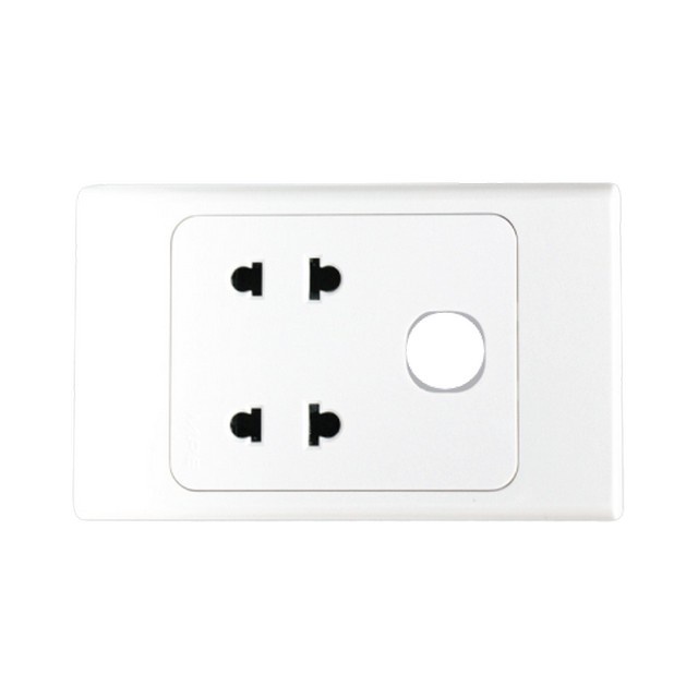 Double 2-PIN 16A SOCKET COMBINED 1 HOLE A20 PLUS MPE (A20US2XN ...