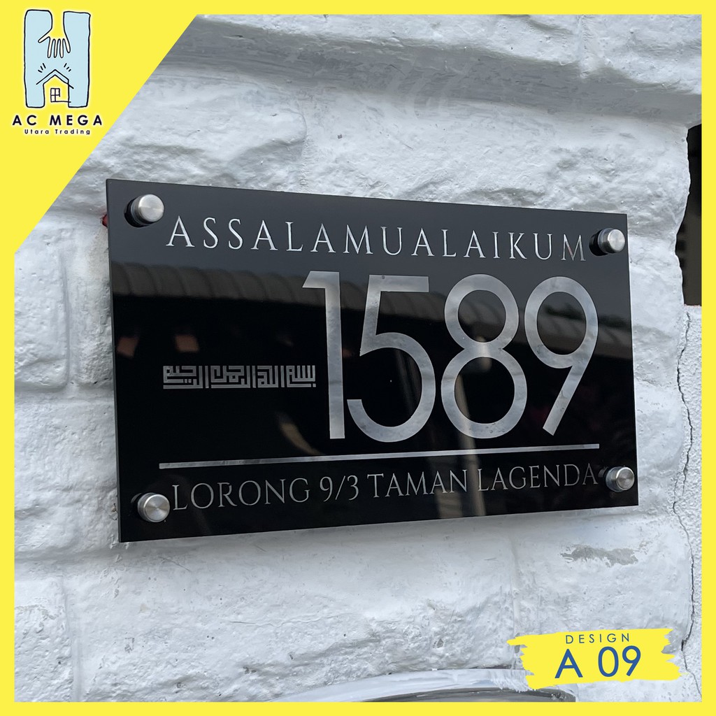 house number | nombor rumah | sign plate acrylic | number rumah | plate ...