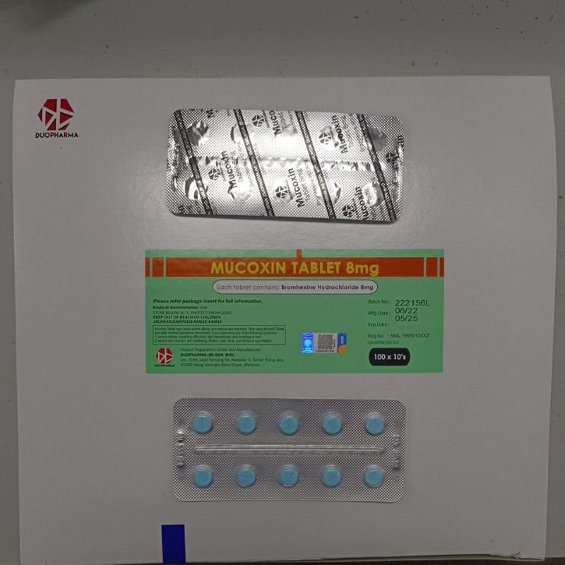 Dysolvon Tablet 8mg |1 box |Expiry 2026 mucoxin BROMHEXINE kahak ...