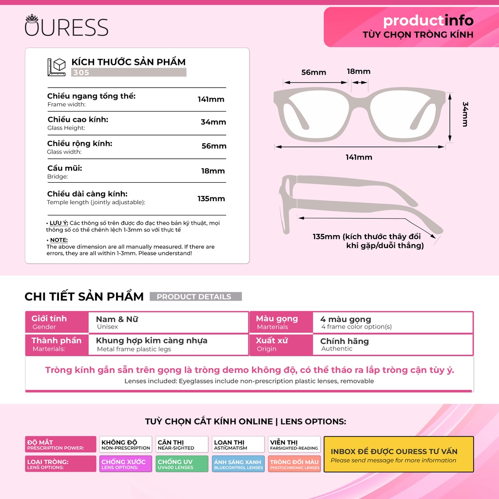 OURESS super light and durable 305 alloy eyeglass frames for men and ...