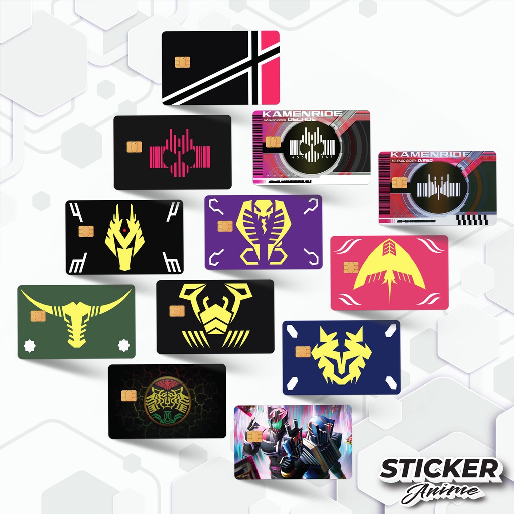 Sticker Anime Kamen Rider Masked Rider Decade Faiz Double Stiker Card ...