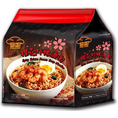 INSTANT NOODLE Red Chef Spicy Sakura Prawn Soup Noodles 4x105g RATATOO ...