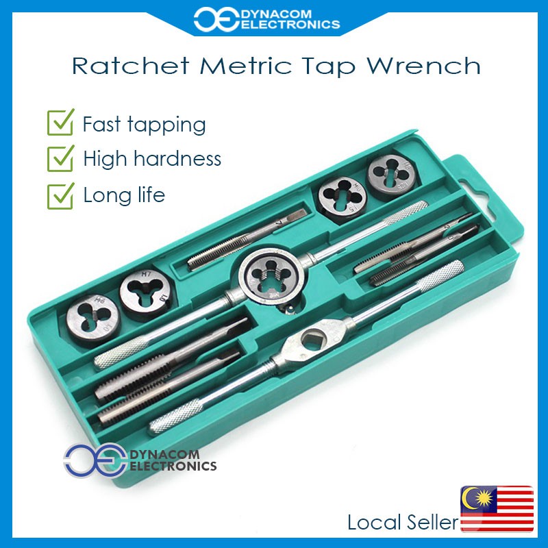 T Handle Ratchet Tap Wrench Metric Screw Thread Tapping Kit [Alat ...