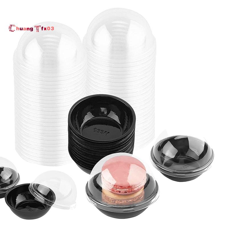50 Pack Clear Plastic Mini Cupcake Container, Individual Packaging ...