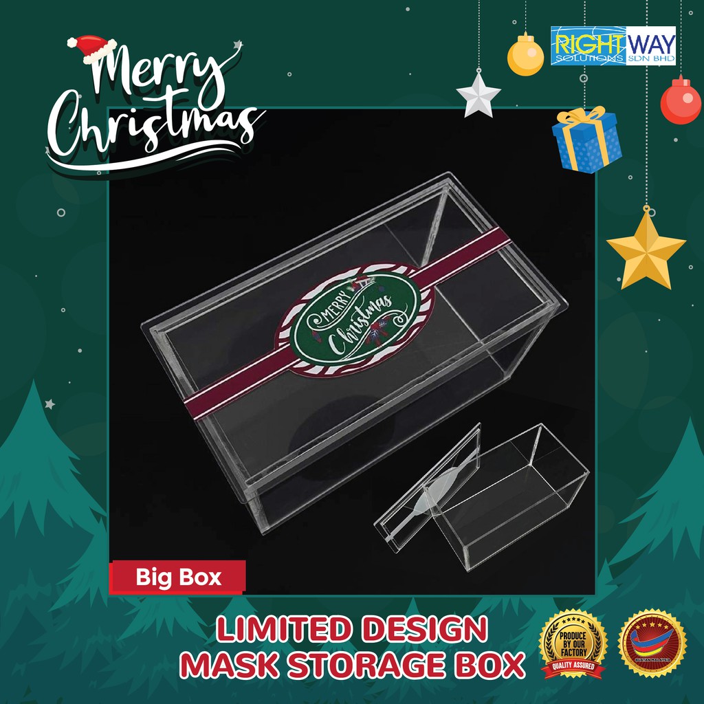 MASK STORAGE TRANSPARENT ACRYLIC BOX | D1 | CHRISTMAS DAY | SELLER FROM ...