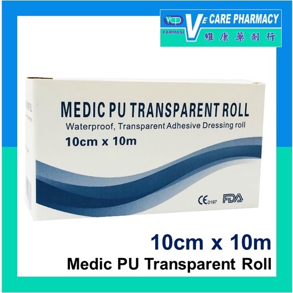 Medic Pu Transparent Roll (Waterproof, Transparent Adhesive Dressing ...