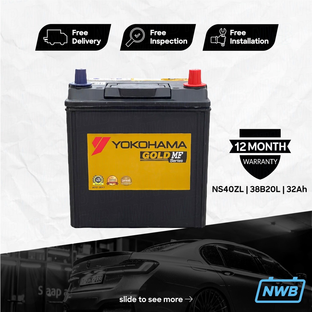 NW 38B20L NS40 NS40ZL Battery Yokohama Car Battery Myvi Battery Alza ...