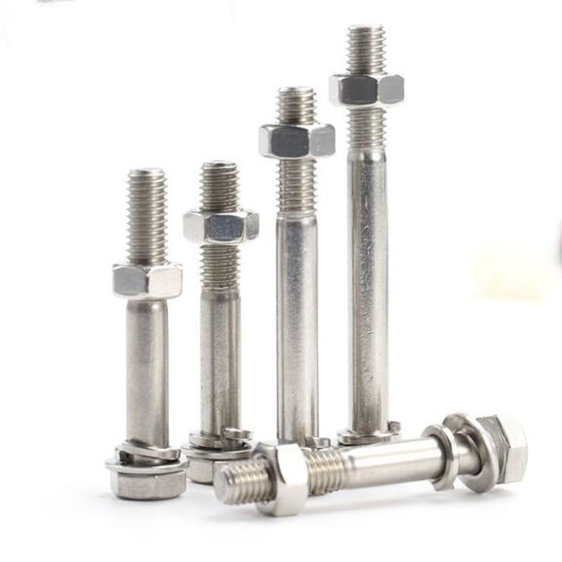 M6 M8 M10 Lengthened 304 Stainless Steel Half Tooth Hexagon Screw Nut Set Daquan Hexagon Bolt ...