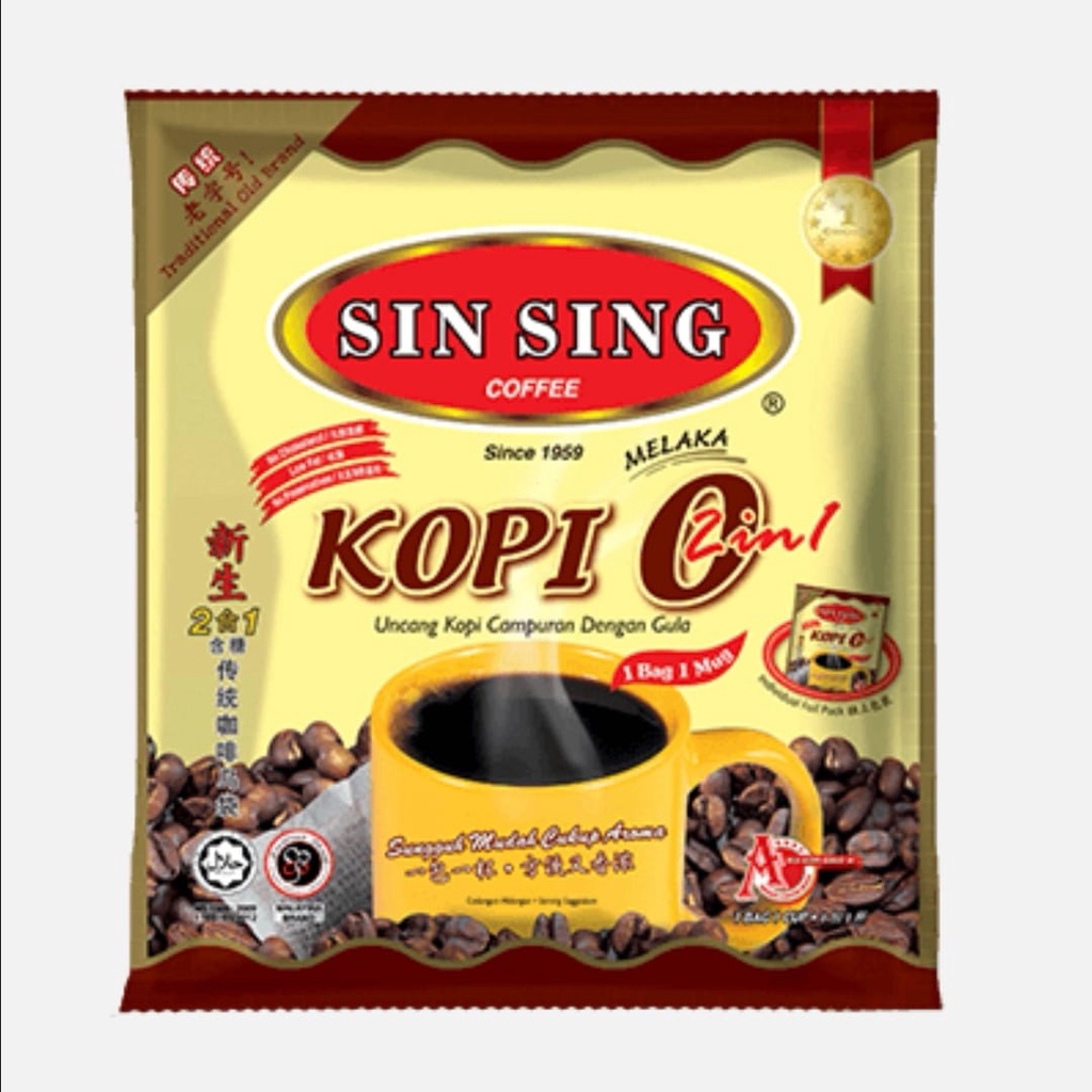 Sin Sing Coffee O Bag 2in1 Sugar Added 520g (20's X 26g) | Shopee Malaysia