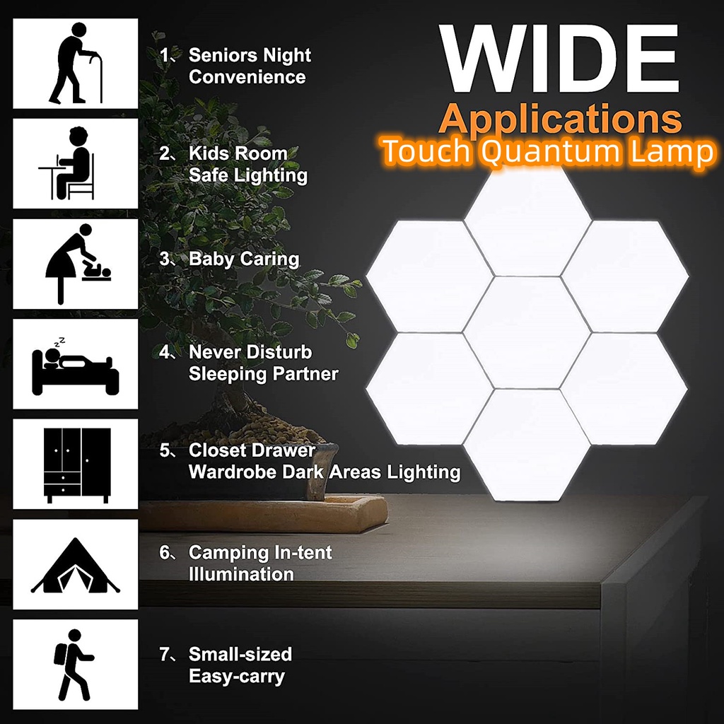 Touch Quantum Lamp Touch Sensitive Lighting Hexagonal Lamps LED ...