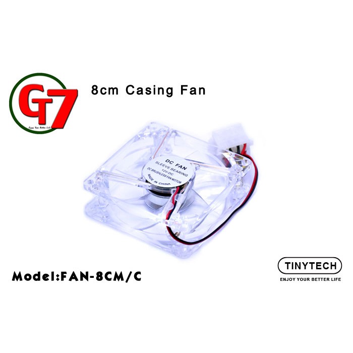 TINYTECH 8 CM TRANSPARENT COLOR LIGHT CASING FAN (FAN-8CM/C) | Shopee ...