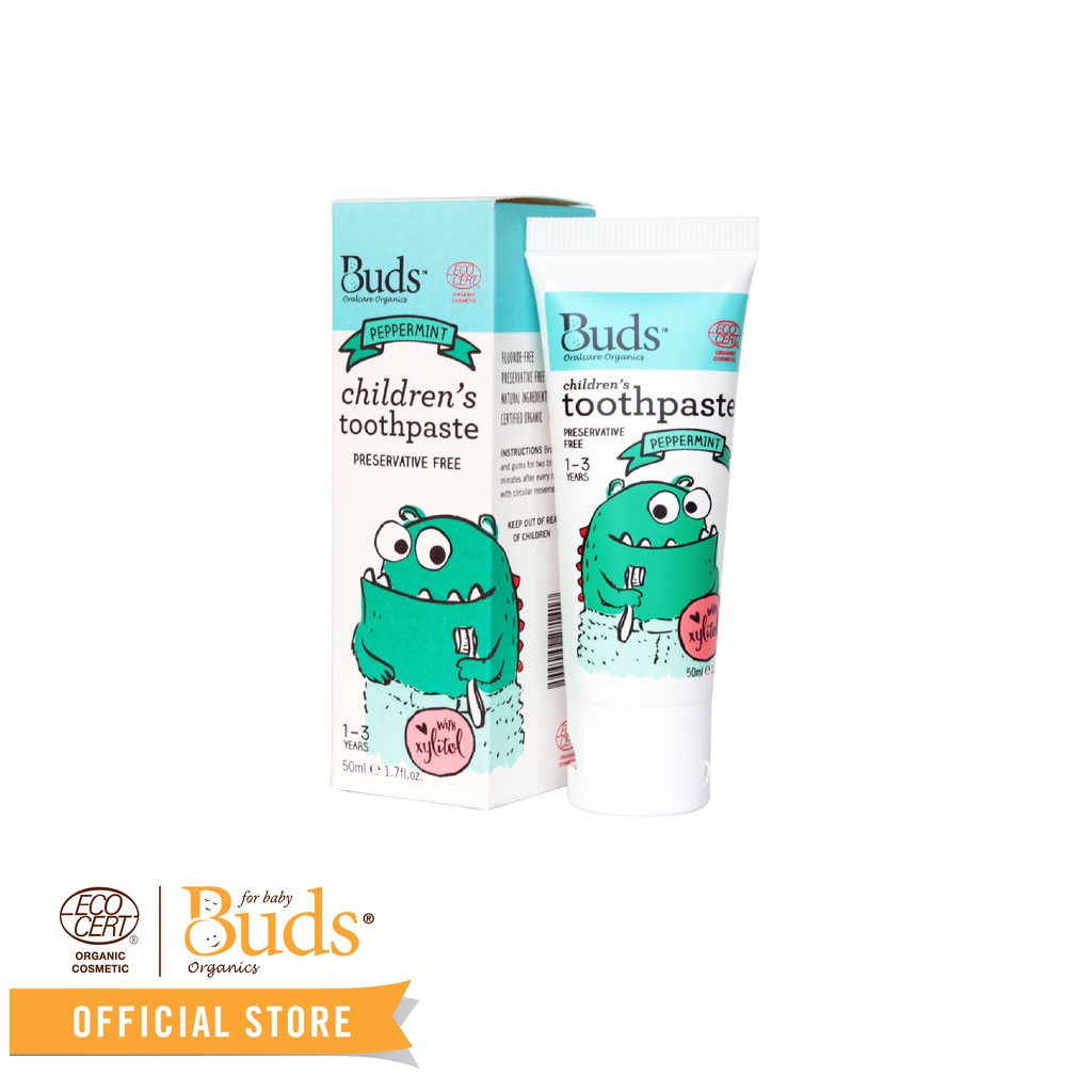 Buds Children's Toothpaste with Xylitol - Peppermint (50ml) | Shopee ...
