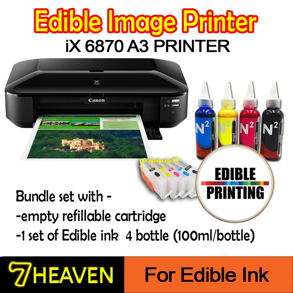 Canon iX6870 A3+ Wireless Printer with empty refillable cartridge ...