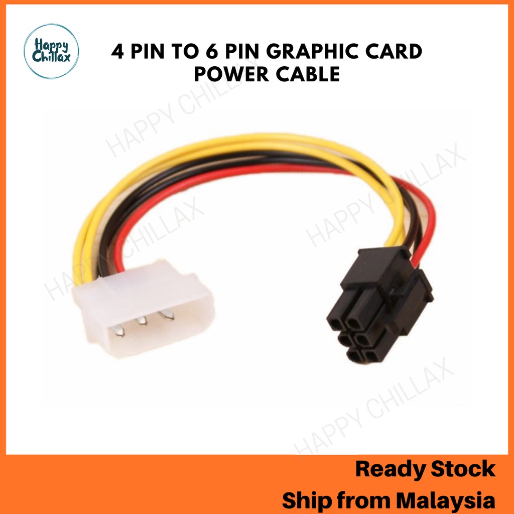 4 Pin IDE Molex to 6 Pin Power Cable GPU Graphic Card | Shopee Malaysia