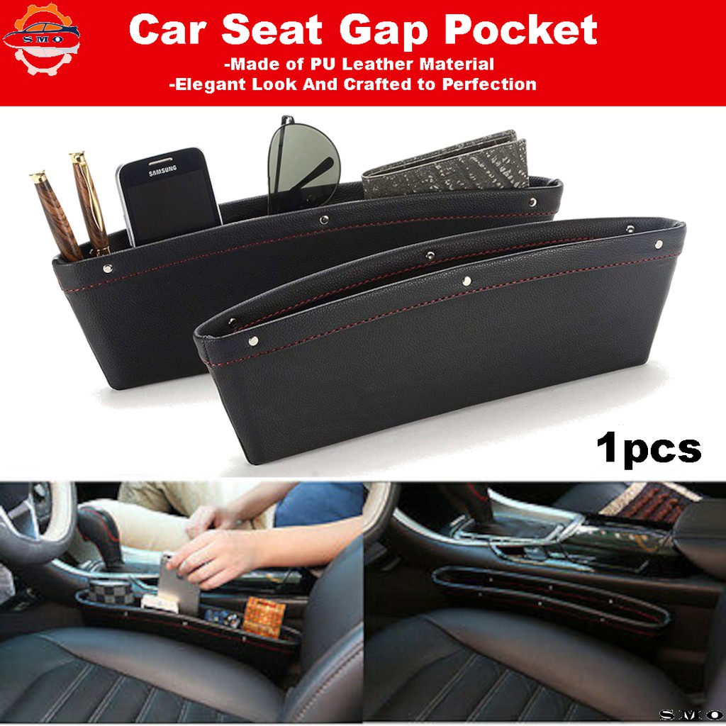 Car Side Seat Gap Storage Pocket Universal Organizer Box Card Holder ...