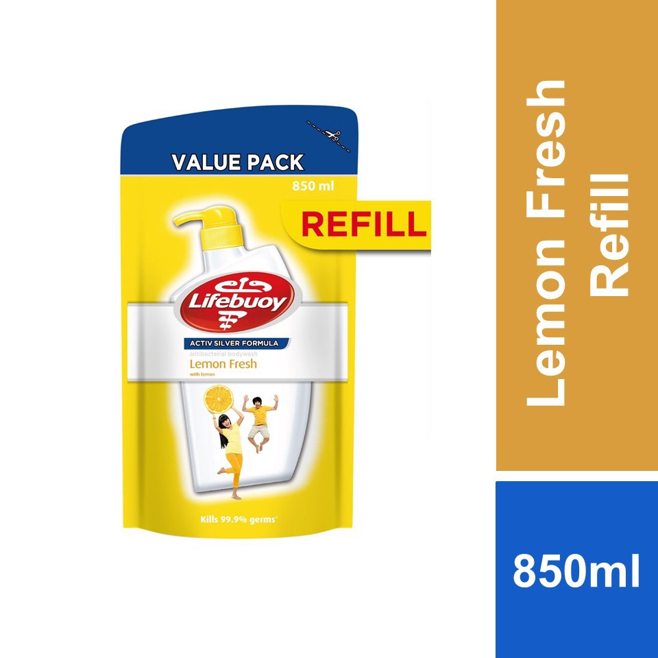 Lifebuoy Antibacterial Shower Gel Refill - Lemon Fresh (850ml) | Shopee Malaysia