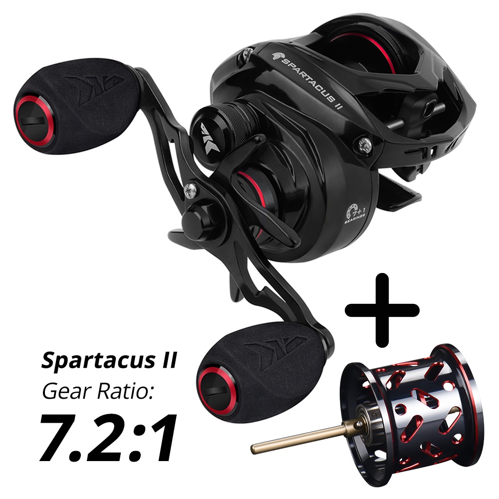 KastKing Spartacus II Ultra Smooth Baitcasting Reel 7+1 Ball Bearings 7 ...