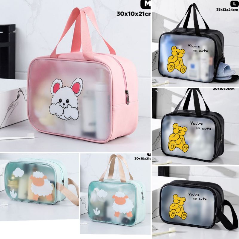 Transparent Large-Capacity Cosmetic/Skincare Cute Travel Storage Bag ...
