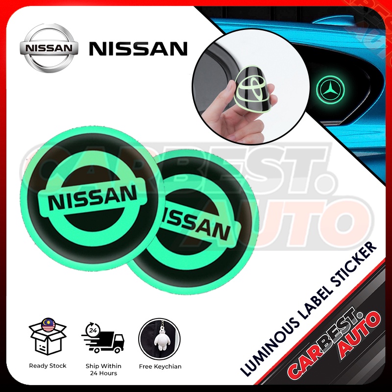 1pc NISSAN Car Logo Sticker Reflective Luminous Accessories ALMERA ...