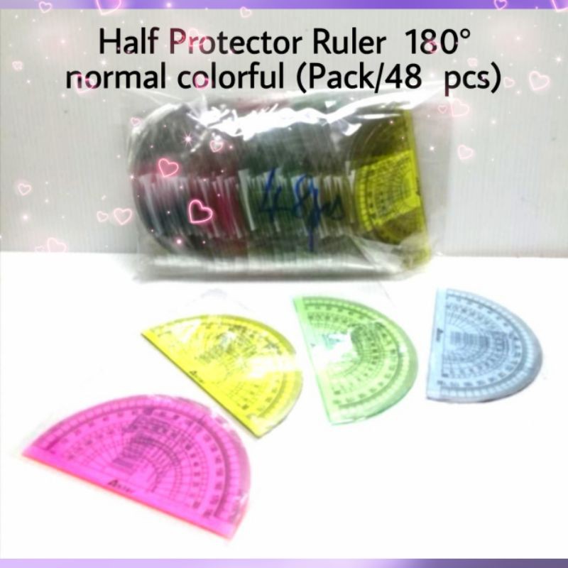 Half Protector Ruler 180° normal colorful (Pack/48 pcs) | Shopee Malaysia