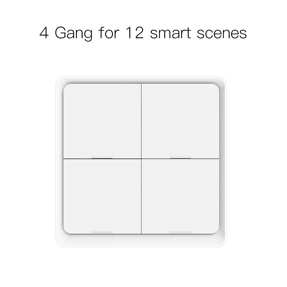 MOES 4 Gang Tuya ZigBee Wireless 12 Scene Switch Push Button Controller By battery Setup ...