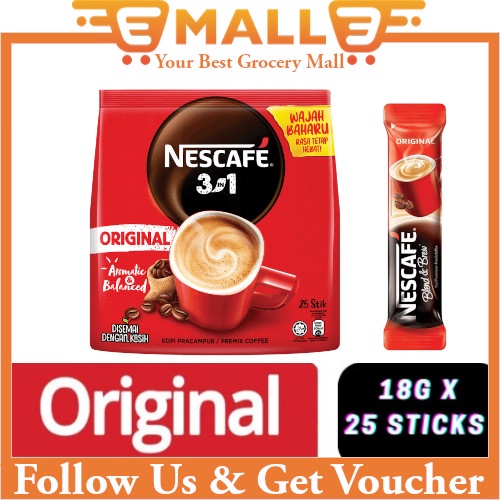Nestle Nescafe Original 3 in 1 Classic - 25 sticks x 15g | Shopee Malaysia