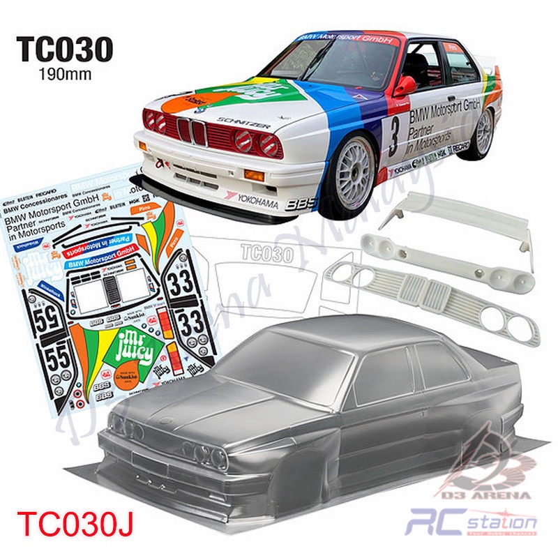 Team C Body Shell 1/10 Clear Body TC030 BMW M3 E30 (Width 190mm ...